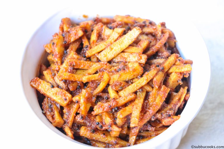 Mango ginger pickle – Mamidi allam pachadi – Subbu Cooks
