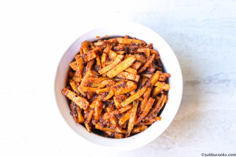 Mango ginger pickle – Mamidi allam pachadi – Subbu Cooks