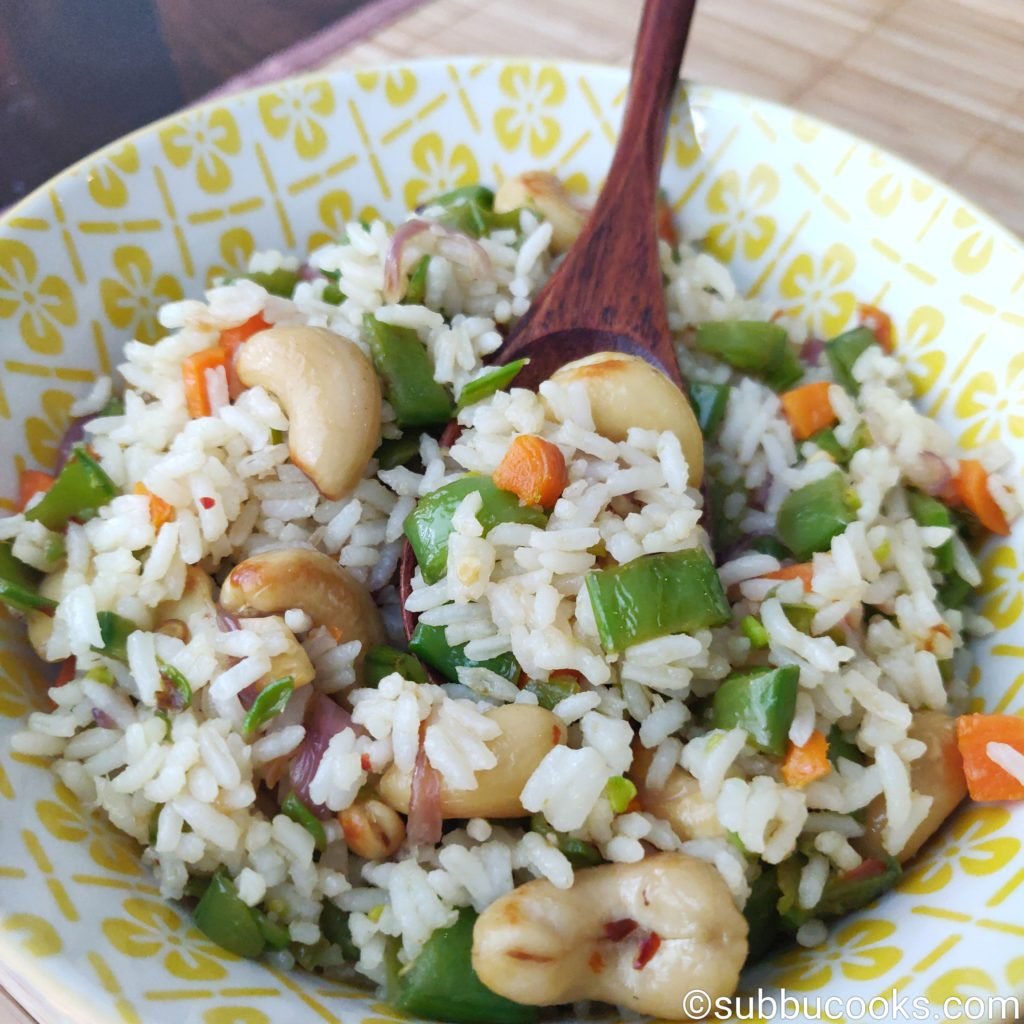 Quick Vegetable Fried Rice | Chinese style - Leftover Rice - Subbu Cooks